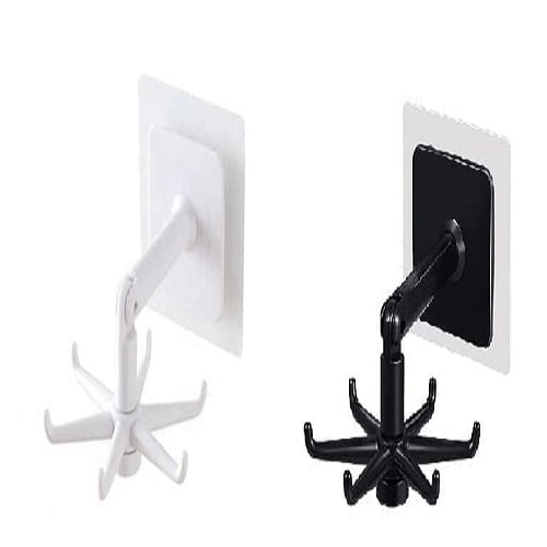 360° Rotatable Folding Hook Self Adhesive Wall Hook Hanging Organizer ...