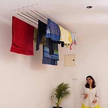 Wall Mounted Folding Clothes Hanger Retractable Clothes Drying Rack ...